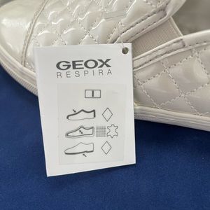 Geox | Shoes | Nib Geox Respira Patent Quilted Slip On White Rear ...